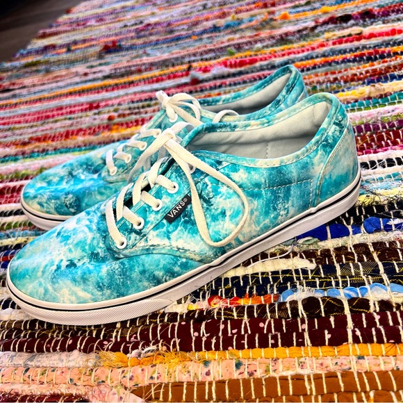 Vans | Shoes | Vans Off The Wall Ocean Waves Blue Sneakers Women Size 7 ...